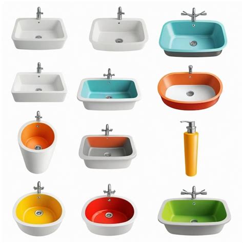 Sink Vector Set White Background Isolated A High Premium Ai Generated Vector