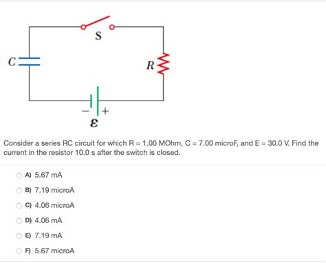 Solved O S C R E Consider A Series RC Circuit For Which R Chegg Com