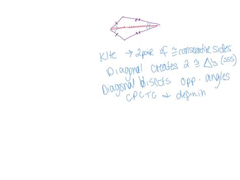 solved write a paragraph proof or flowchart proof of the kite diagonal