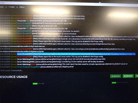 setting up a server and keep getting crash every time i load in any