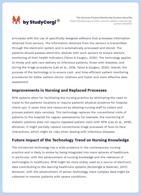 The Remote Patient Monitoring System Benefits Free Essay Example