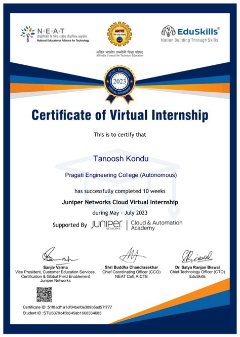Tanoosh Kondu On Linkedin Aicteinternship Aicte Eduskills