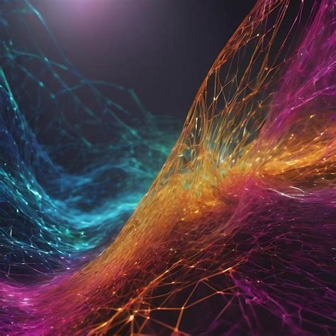 Abstract Digital Background Network Connection Structure Big Data Futuristic Abstract Wave 3d