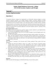 Tutorial System Implementation Docx AACS Systems Analysis And Design Tutorial