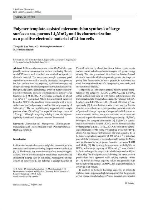 Pdf Polymer Template Assisted Microemulsion Synthesis Of Large Pdf