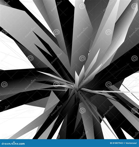 Abstract Edgy Geometric Vector Art Monochrome Angular Illustration