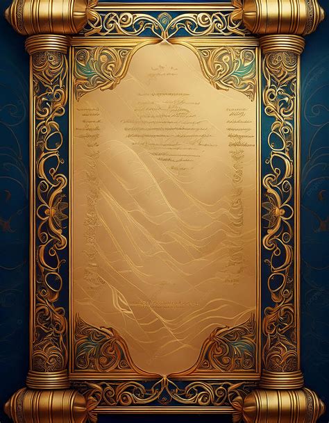 Ornate Golden Scroll With Elegant Detailing And A Textured Parchment