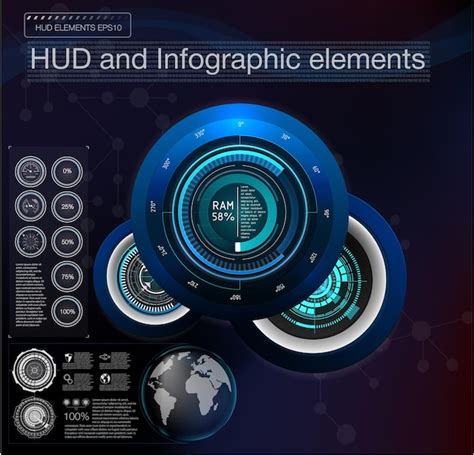 Premium Vector Hud Elementsgraphvector Illustrationheadup Display Elements For The Web