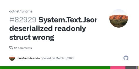 System Text Json Deserialized Readonly Struct Wrong Issue Dotnet Runtime GitHub