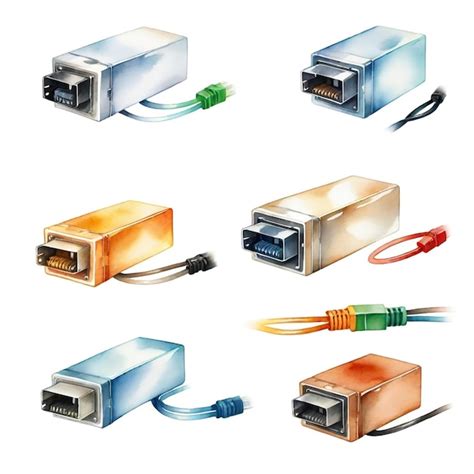 Ethernet Vector Set White Background Isolated A High Quality Premium