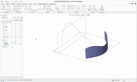 extrude a 3d curve or a surface edge with creo par ptc community
