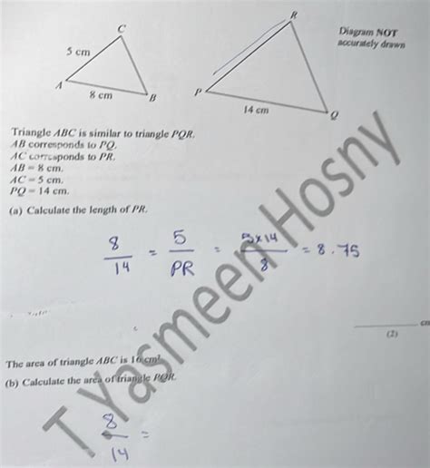 تم الحل Diagram Not Accurately Drawn Triangle Abc Is Similar To Triangle Pqr Ab Corresponds To