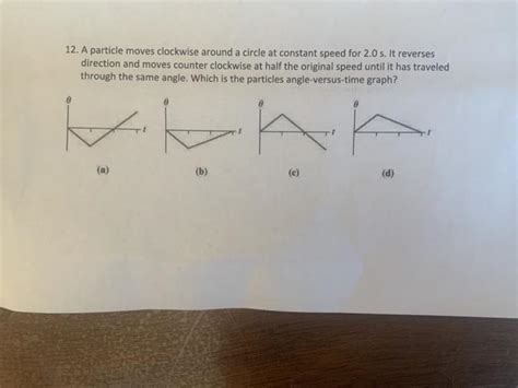 Solved 12 A Particle Moves Clockwise Around A Circle At