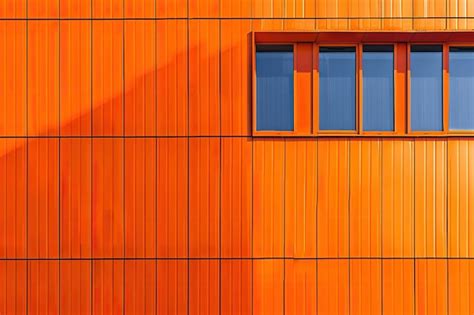 Orange Decorative Facade Panels For Minimalist Architectural Cladding Premium Ai Generated Image