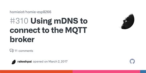using mdns to connect to the mqtt broker · issue 310 · homieiot homie