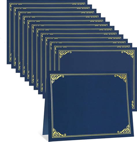 Certificate Holders 12 Pack Navy Blue Diploma Holders With Gold Foil