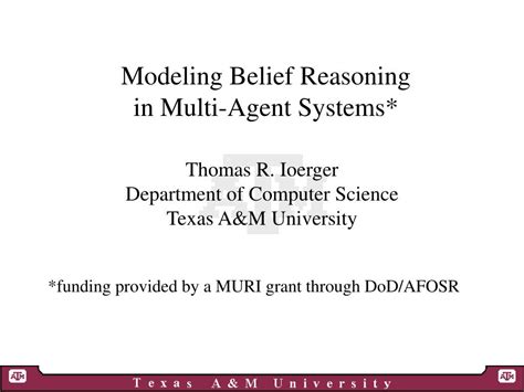 Ppt Modeling Belief Reasoning In Multi Agent Systems Powerpoint