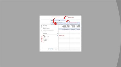 filtering data in an excel pivot table