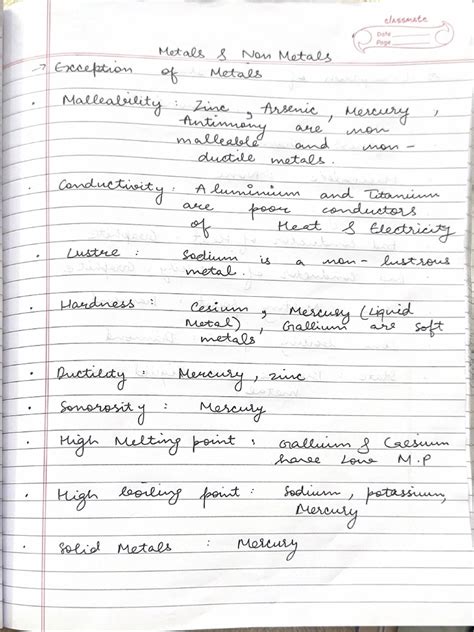 Exception Of Metals And Non Metals Pdf