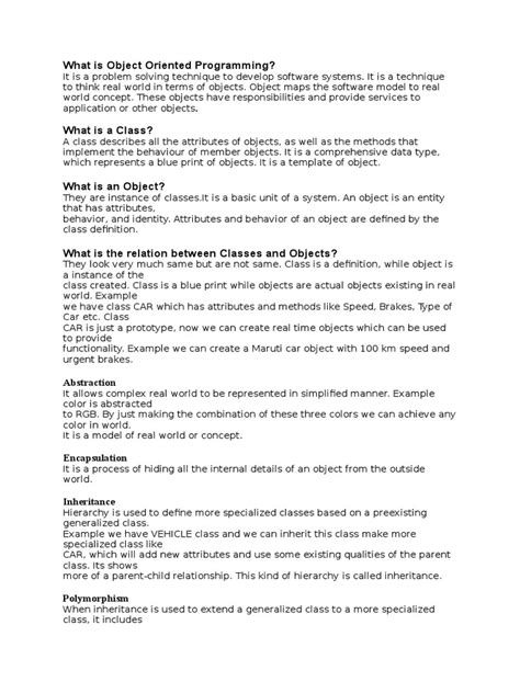 Understanding Object Oriented Programming Pdf Computers