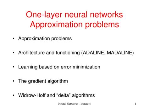 Ppt One Layer Neural Networks Approximation Problems Powerpoint Presentation Id159829