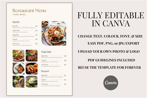 Modern Food Menu Template Creative Market