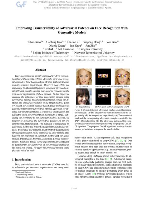 Xiaoimprovingtransferabilityofadversarialpatchesonfacerecognitionwithgenerativecvpr