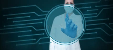 Man Standing Holding Tablet And Pressing On Virtual Button Business Man Carrying Pad Tapping