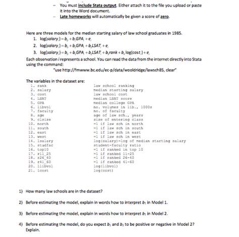Solved You Must Include Stata Output Either Attach It To