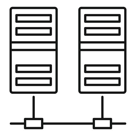 Server Network Connection Icon Outline Style 14545856 Vector Art At