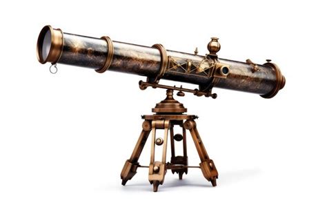 Premium Ai Image Vintage Brass Spyglass On White Background