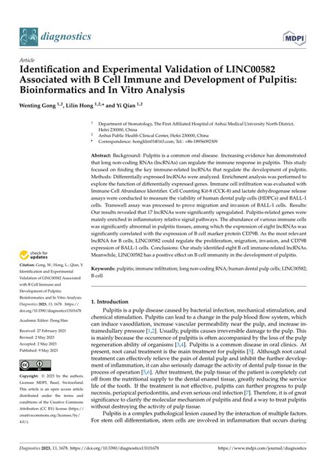 Pdf Identification And Experimental Validation Of Linc00582