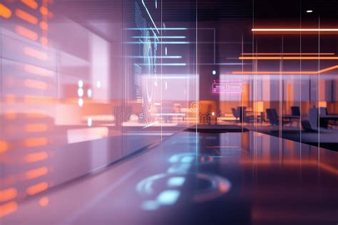 Innovative Ai Powered Corporate Office With Advanced Technology Features Stock Image Image Of