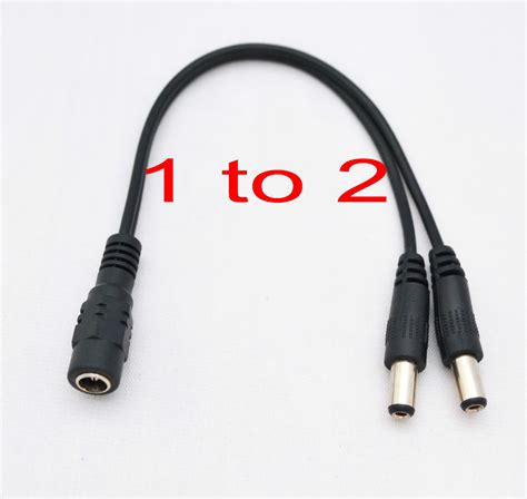 2019 100 New DC Power 5 5x2 1mm 1 Female To 2 Male Plug Cable Splitter Adapter For Security