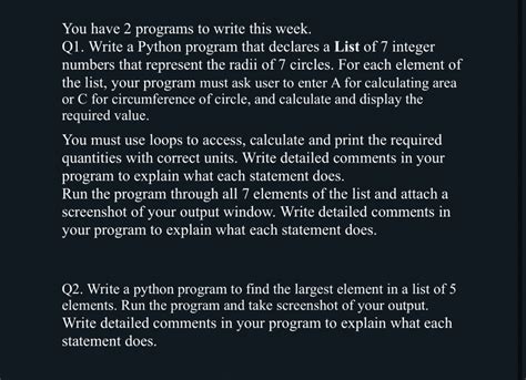 solved you have 2 ﻿programs to write this week q1 ﻿write a