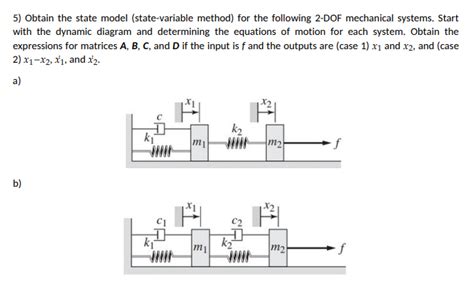 Solved Obtain The State Model State Variable Method For Chegg