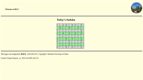 Sudoku Table Design