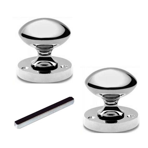 Polished Chrome Mortice Door Knobs 57mm Rose Fully Sprung Direct