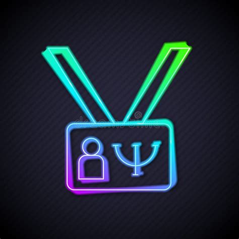 Glowing Neon Line Psychology Icon Isolated On Black Background Psi