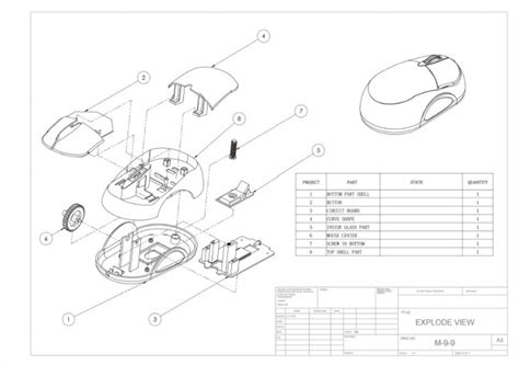 Mouse 3d Model With Technical Drawing By Yixing Lu At