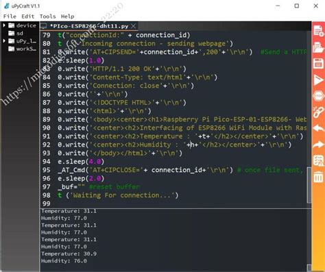 Dht11 Web Server With Raspberry Pi Pico Using Micropython