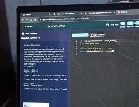 Solved K Unique Characters Have The Function Chegg