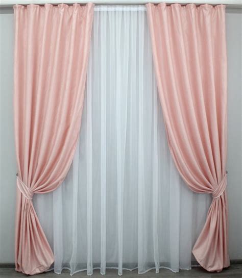 Комплект штор VR-Textil жаккард розовые 275х150 см 2 шт (30-769) – фото ...