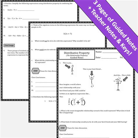 Distributive Property Notes And Practice Lauren Fulton Math