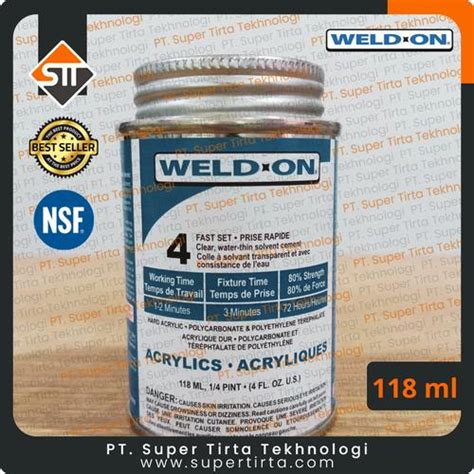 Jual Weld On 4 Acrylic Plastic Cement Clear 14 Pint 118 Ml Lem