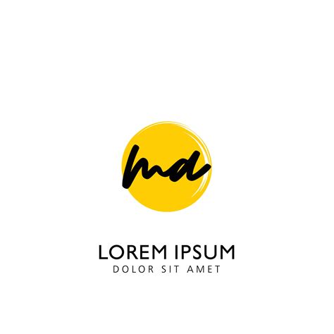 Ma Initial Handwriting Circle Brush Template Design 29132770 Vector Art At Vecteezy