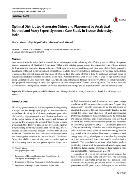 pdf optimal distributed generator sizing and placement by analytical