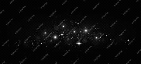 흰색 불꽃과 반짝이는 특수 조명 효과 글로우 조명 효과 프리미엄 벡터