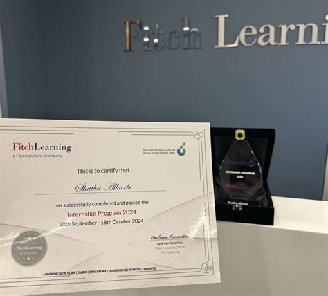 Thrilled To Announce The Completion Of An Intensive Internship Program With Fitch Learning In