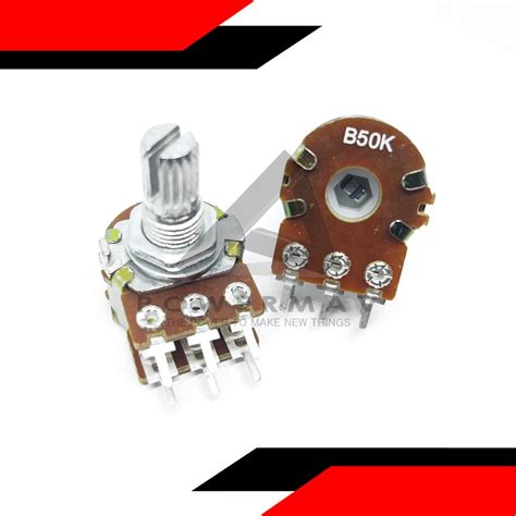 2pcs 50k Ohm Ohms 6 Terminal Linear Taper Rotary Potentiometer B50k 50k Ohm Arduino Stereo Mono